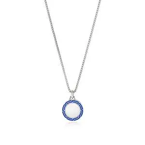 John Hardy Tag Necklace, Sterling Silver, Enamel - Dark Blue