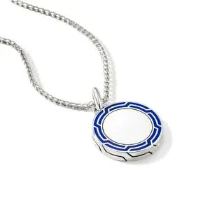 John Hardy Tag Necklace, Sterling Silver, Enamel