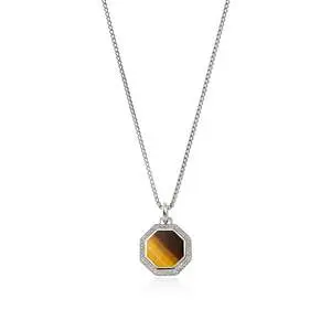 John Hardy Tag Necklace Diamonds - Silver