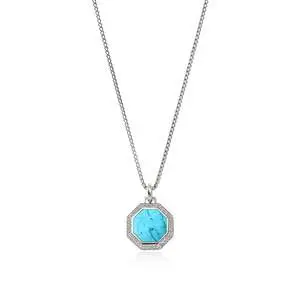 John Hardy Tag Necklace Diamonds - Silver