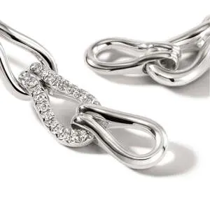 John Hardy Surf Link Diamond Earrings - Sterling Silver