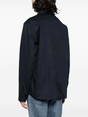 Maison Kitsuné Logo-embroidered Cotton Shirt - Blue