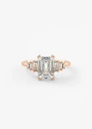 FRANK DARLING The Bombshell Emerald Cut Seven Stone Ring - Yellow Gold