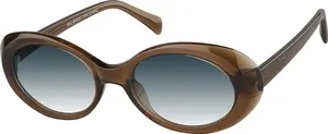 Zenni Oval Full Rim Sunglasses - Brown