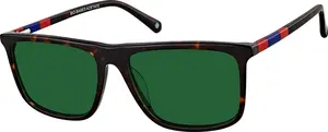 Zenni Rectangle Full Rim Sunglasses - Tortoiseshell
