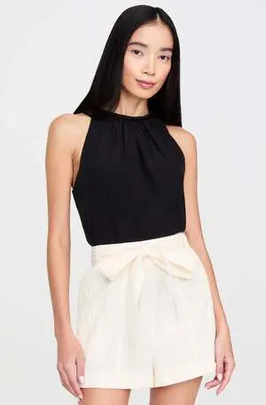 MARIE OLIVER Elena Halter Neck Top - Black