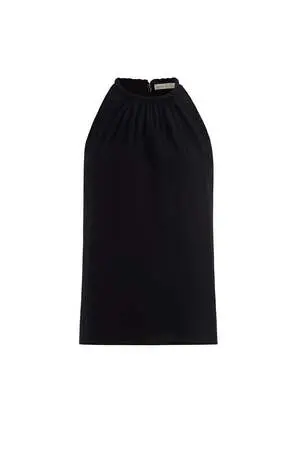 MARIE OLIVER Elena Halter Neck Top - Black