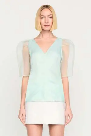 MARIE OLIVER Addie Blouse Sheer Voluminous Sleeves, V-neck