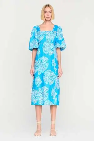 MARIE OLIVER Melanie Floral Print Linen Dress