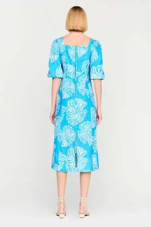 MARIE OLIVER Melanie Floral Print Linen Dress