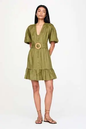 MARIE OLIVER Gwyneth Linen Dress - Ivy