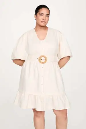 MARIE OLIVER Gwyneth Linen Dress - Whitecap