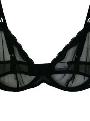 FLEUR DU MAL Sheer Tulle Demi Bra - Black