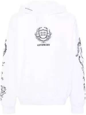 Givenchy Logo-embroidered Cotton Hoodie - White