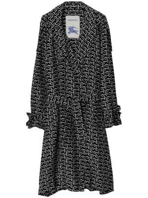 Burberry Silk Graphic Print Trench Coat