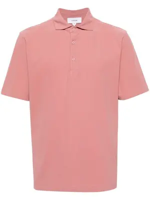 LARDINI Short-sleeve Cotton Polo Shirt - Pink