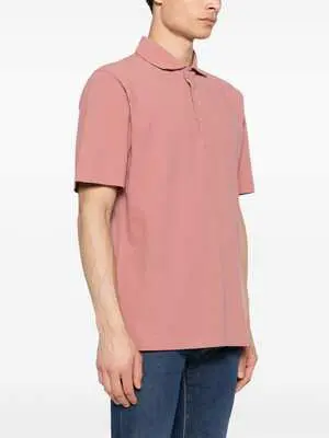 LARDINI Short-sleeve Cotton Polo Shirt - Pink