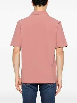 LARDINI Short-sleeve Cotton Polo Shirt - Pink