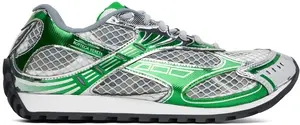 Bottega Veneta Bottega Veneta Silver & Green Orbit Sneakers - Parakeet