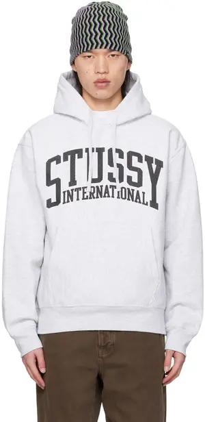 StÜssy Stüssy Gray 'International' Hoodie Ashh Ash Heather