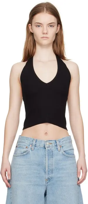 Eterne ÉTERNE Black Halter Tank Top - Black