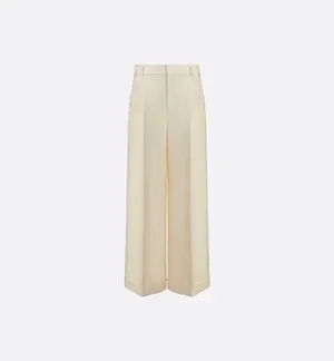 Dior Flared Pants Ecru Wool And Silk