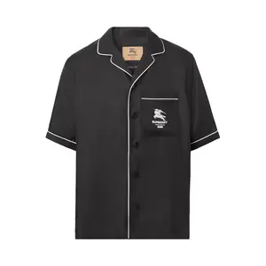 Supreme X Burberry Icon Stripe Silk Pyjama Shirt - Black