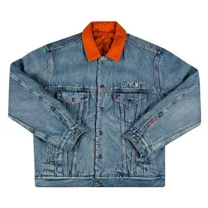 Supreme X Levi's Quilted Reversible Trucker Jacket - Blue