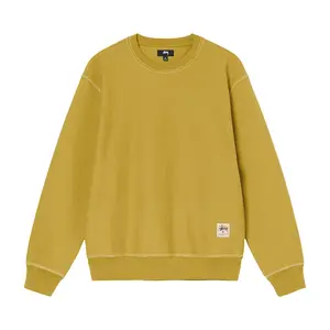 StÜssy Contrast Stitch Label Crew - Gold