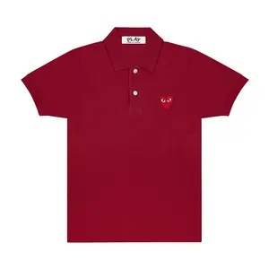 Play Comme Des Garcon Big Heart Polo 'burgundy - Red