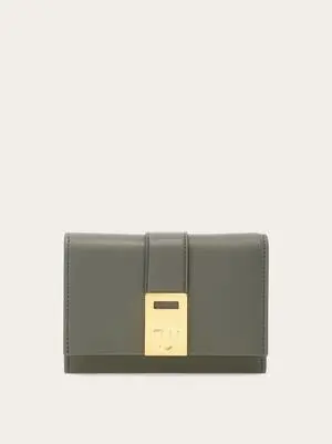 FERRAGAMO Hug Compact Wallet Grey