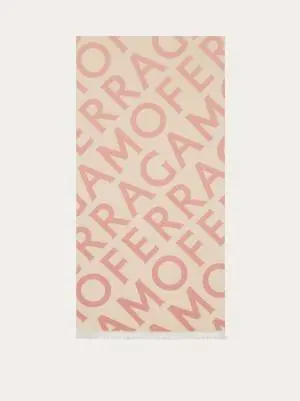 FERRAGAMO Double Scarf With Lettering - Pink