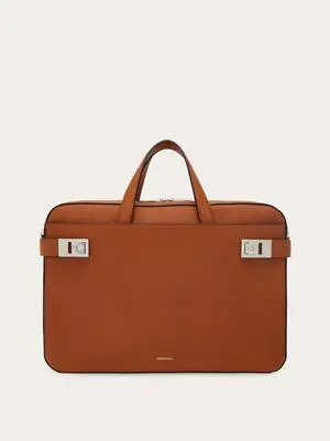 FERRAGAMO Briefcase With Hug Buckle Beige