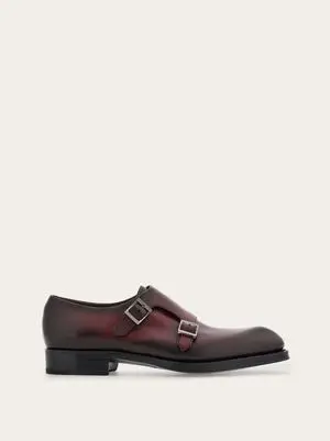 FERRAGAMO Tramezza Double Monk Strap - Red