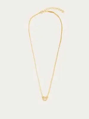 FERRAGAMO Gancini Necklace With Pendant - Gold