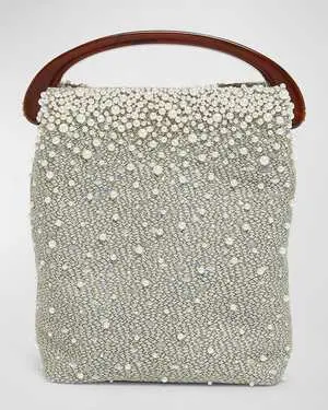 Dries Van Noten Crisp Pearly Top-handle Bag - White