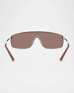 OLIVER PEOPLES X ROGER FEDERER Oliver Peoples X Federer R-5 Metal Shield Sunglasses - Silver