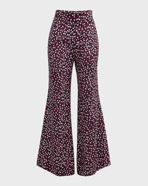Libertine Confetti-print Flared Trousers