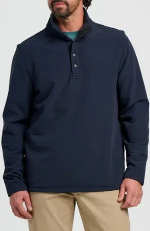 FREE FLY Bonded Grid Fleece Pullover - Deep Navy