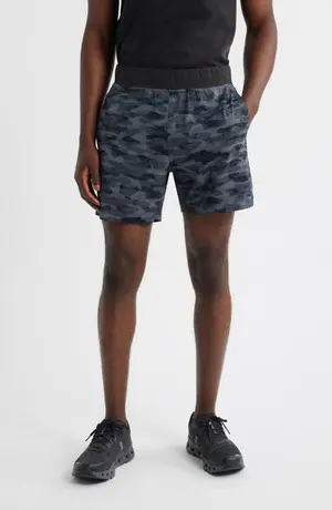 FREE FLY Breeze Brief Lined Active Shorts - Seasmoke Camo - Black