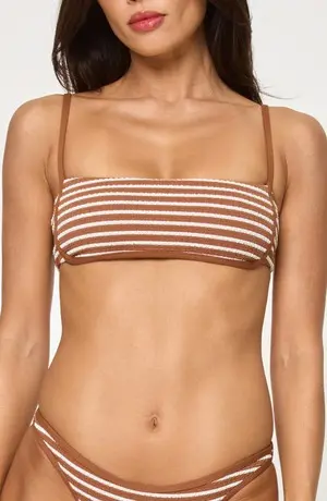 L*Space Hazel Stripe Bikini Top - Brown Sugar