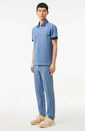 Lacoste Regular Fit Geo Print Track Pants - Rill/globe