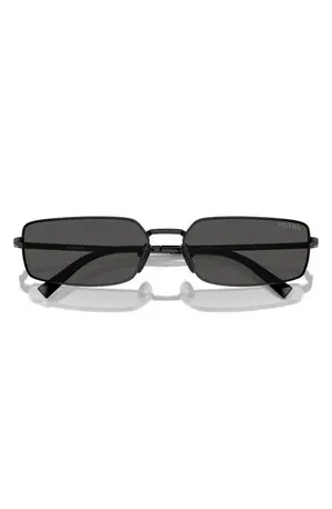 Prada 59mm Rectangular Sunglasses - Black/ Grey