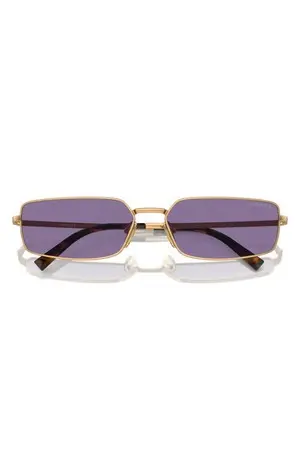 Prada 59mm Rectangular Sunglasses - Brass/purple