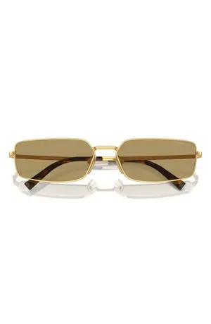 Prada Prada 59mm Rectangular Sunglasses Gold/ Olive