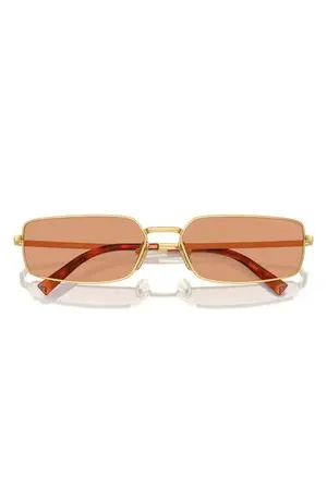 Prada Prada 59mm Rectangular Sunglasses Gold/ Peach