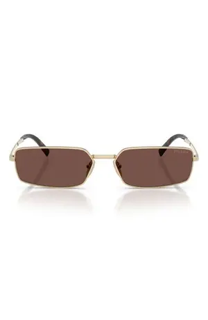 Prada 59mm Rectangular Sunglasses - Pale Gold/black Chocolate
