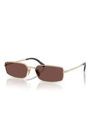 Prada 59mm Rectangular Sunglasses - Pale Gold/black Chocolate