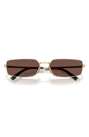 Prada 59mm Rectangular Sunglasses - Pale Gold/black Chocolate