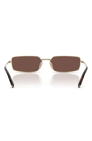 Prada 59mm Rectangular Sunglasses - Pale Gold/black Chocolate